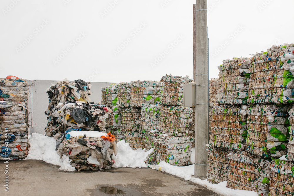 Waste processing plant. Technological process. Recycling and storage of ...