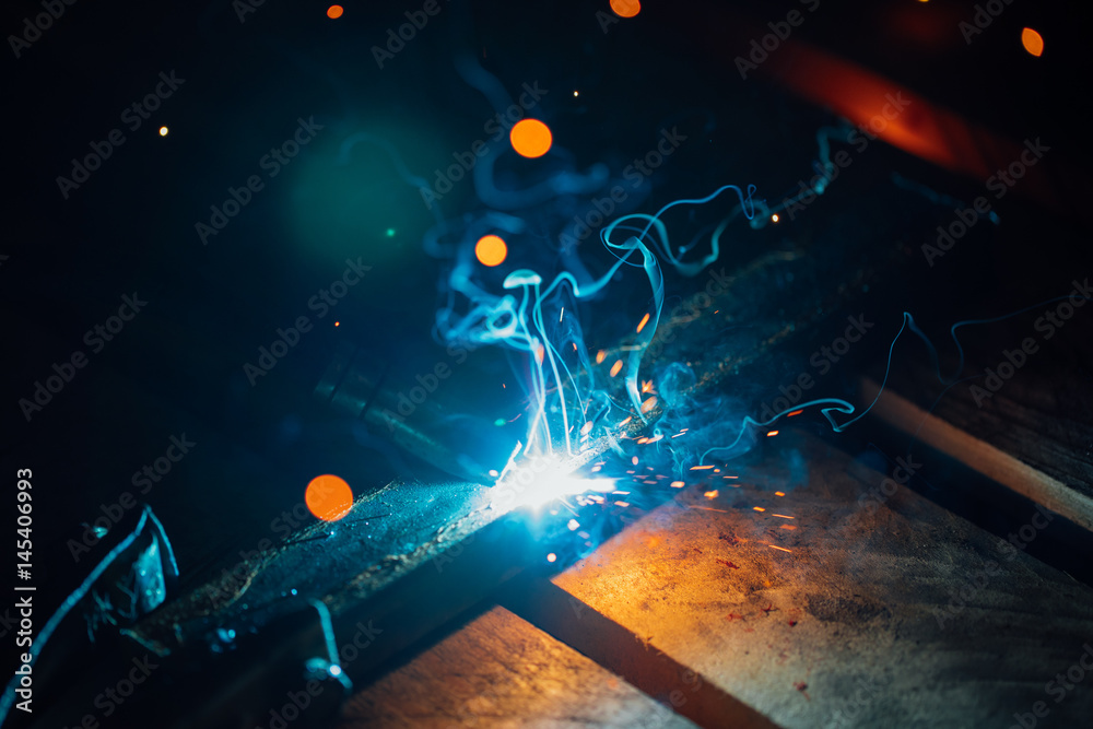 artistic welding sparks light, industrial background Stock Photo ...
