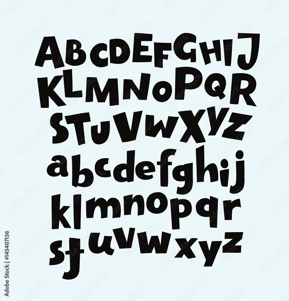 Handwritten trendy vector alphabet set. Playful calligraphic characters ...
