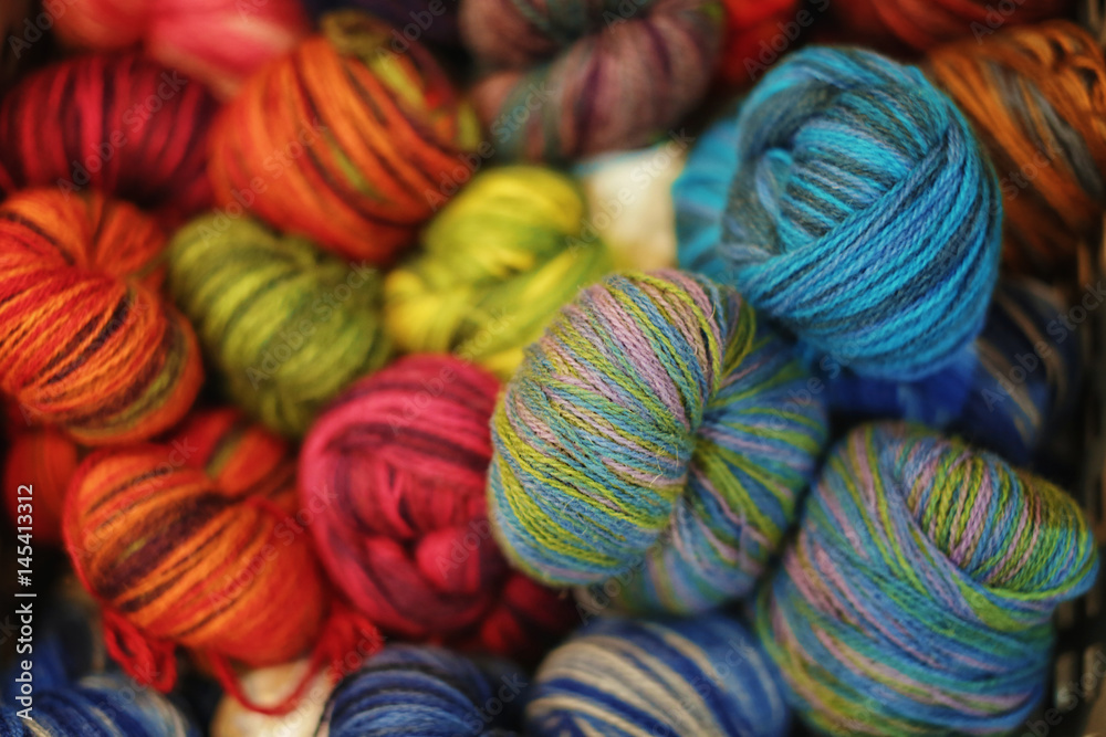 Colorful knitting yarn, closeup Stock Photo | Adobe Stock