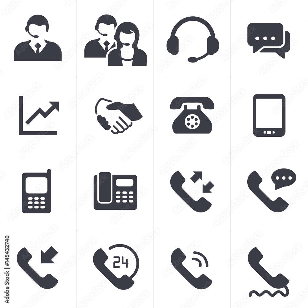 Telephone Sales Icons Vector Art Stock Vector | Adobe Stock