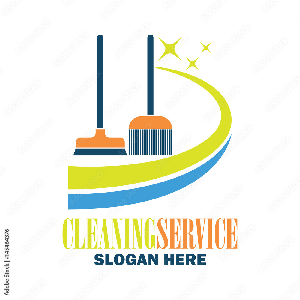 cleaning service icon with text space for your slogan / tagline, vector ...