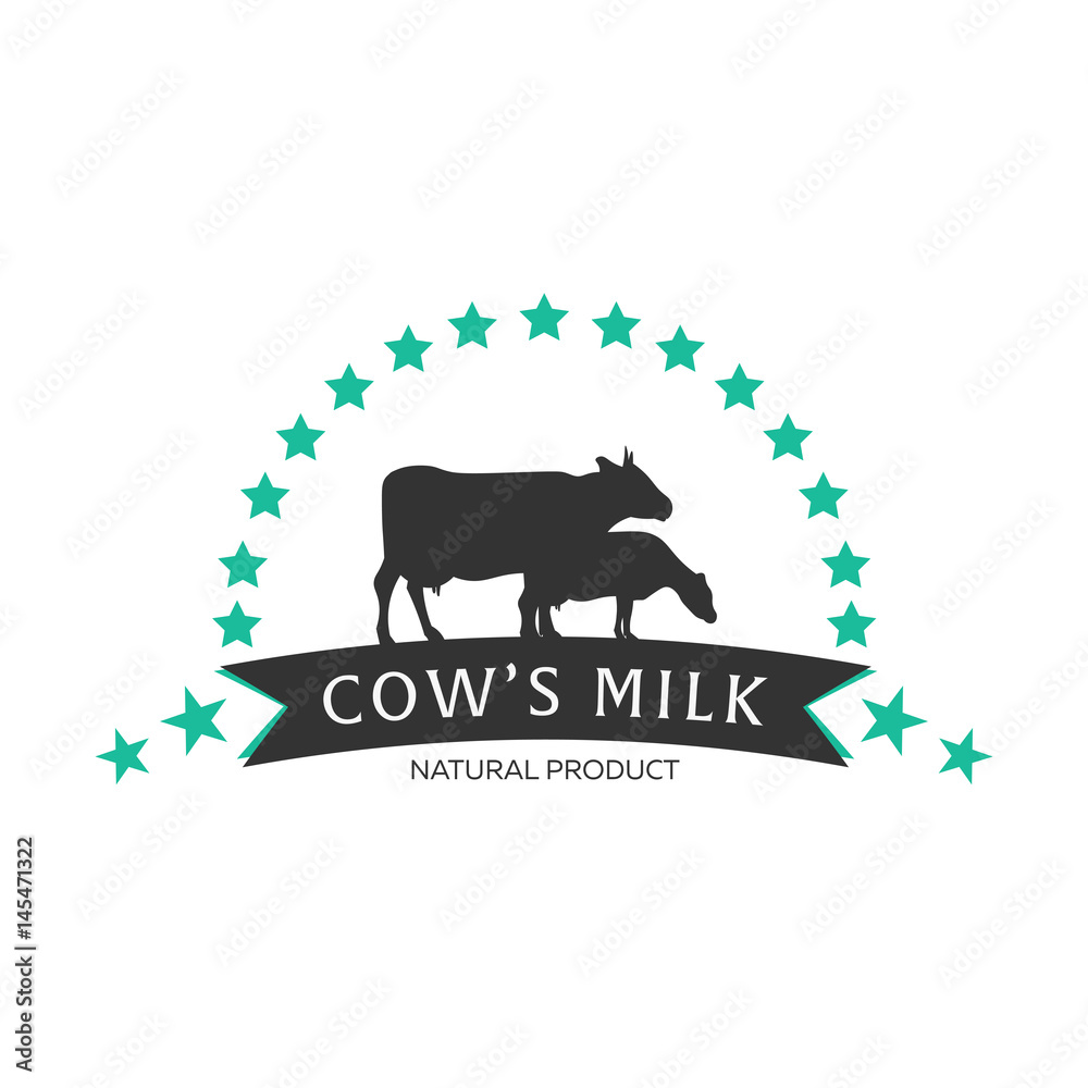 Milk emblem, labels, logo and design elements. Fresh and natural milk ...