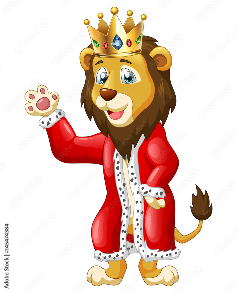 Cute lion king cartoon. Vector illustration Stock Vector | Adobe Stock