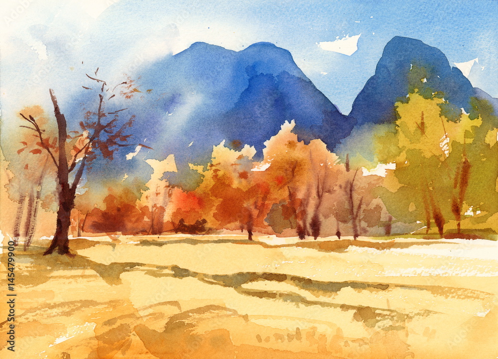 Fall Watercolor Landscapes