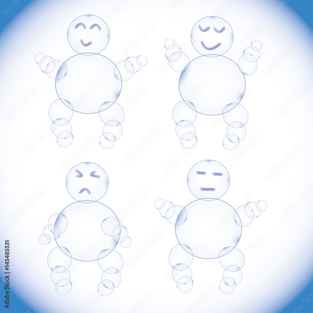 Cartoon bubble figures - emoji set Stock-Vektorgrafik | Adobe Stock