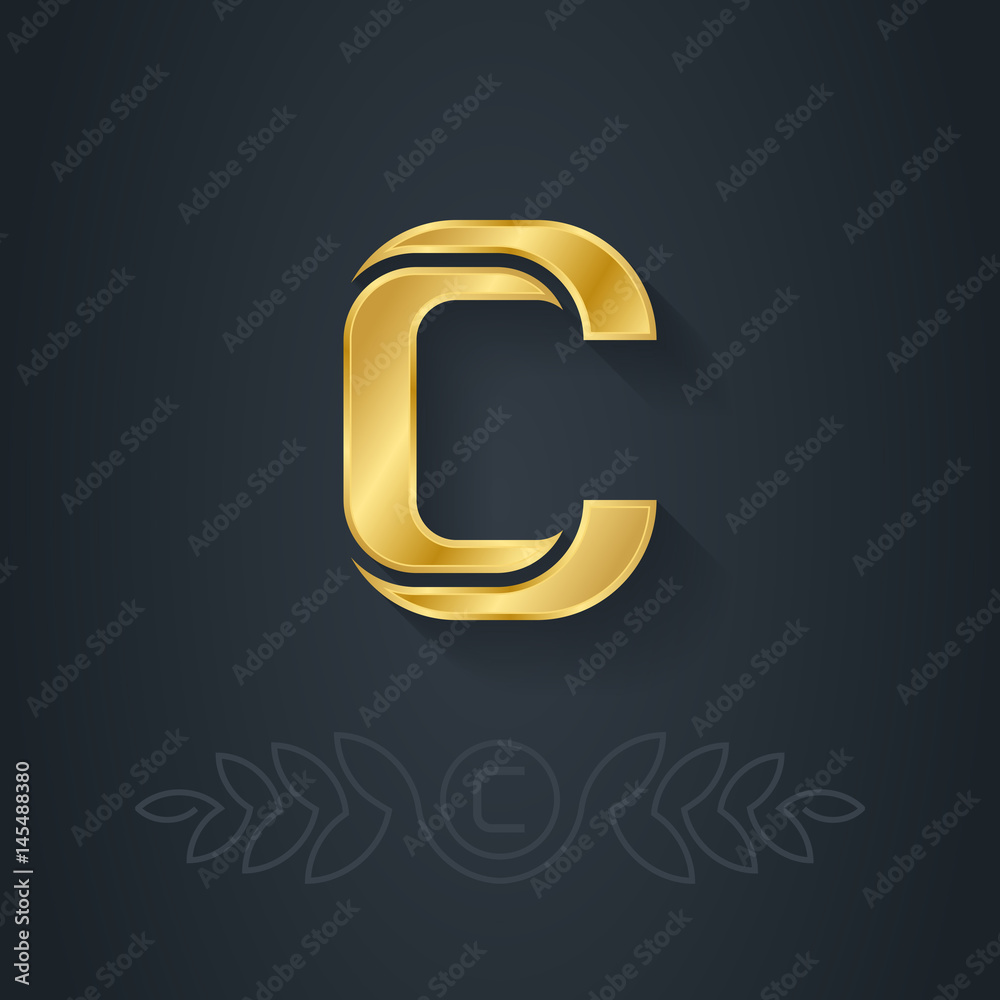Letter C. Template for company logo with monogram element. Vector ...