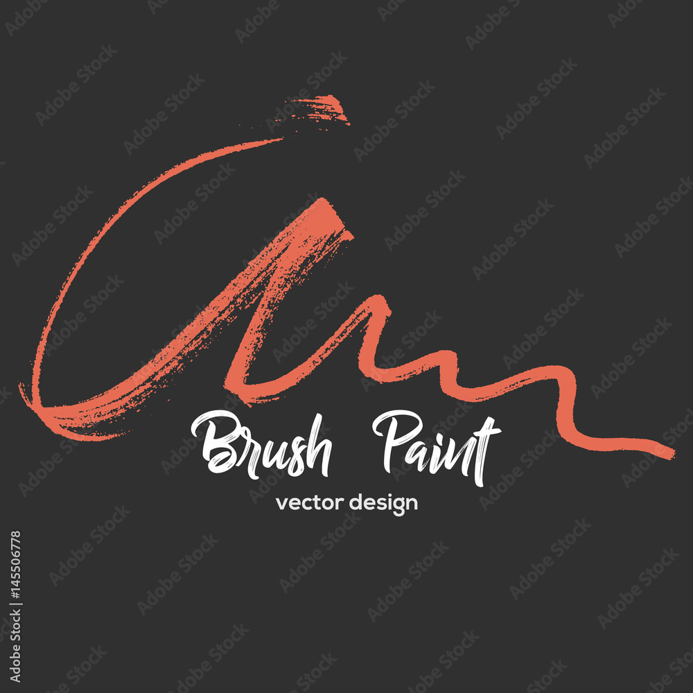 Hand drawn brush paint. Label, logo design element. Vector illustration ...