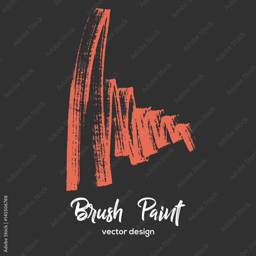 Hand drawn brush paint. Label, logo design element. Vector illustration ...