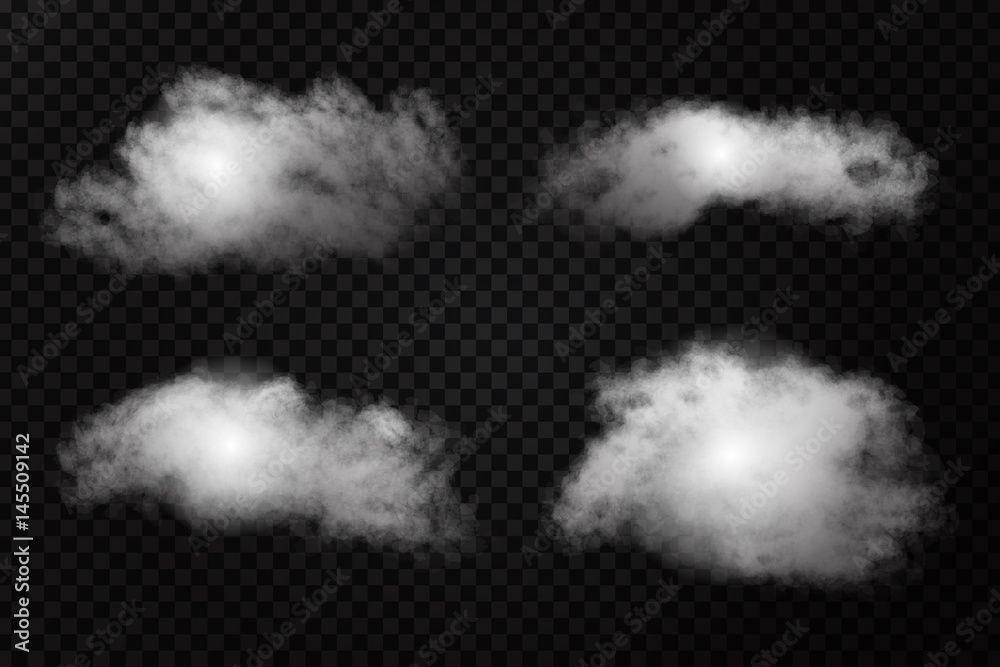 Vector realistic isolated cloud effect on the transparent background ...