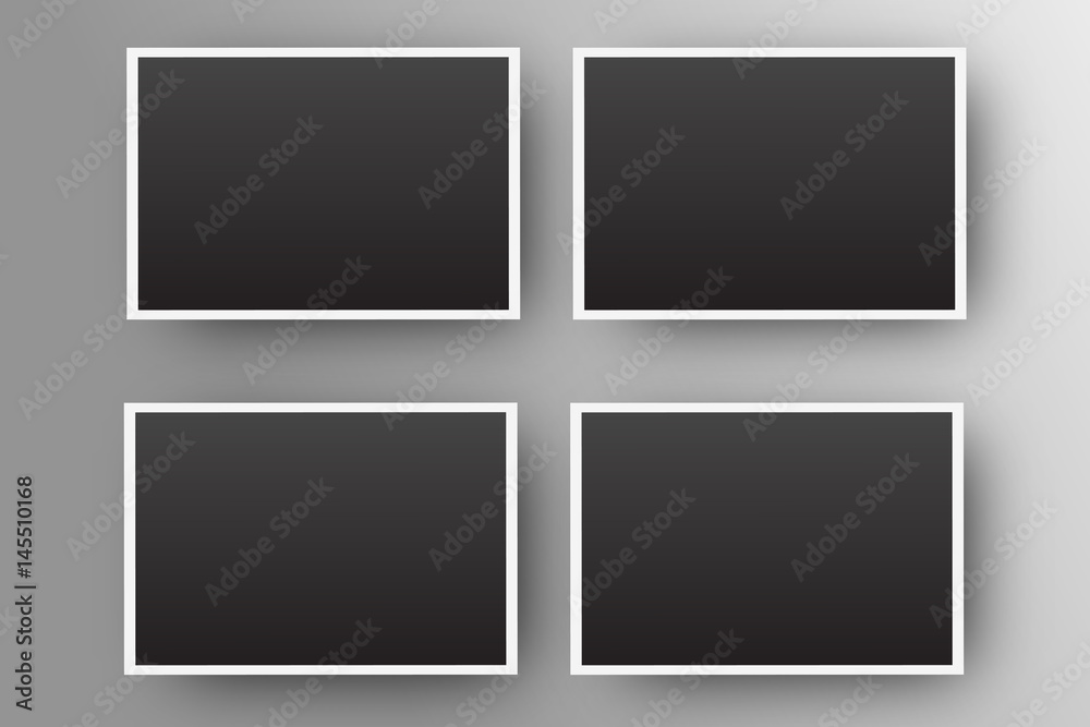 Vector set of photo frames on the transparent background. Realistic ...