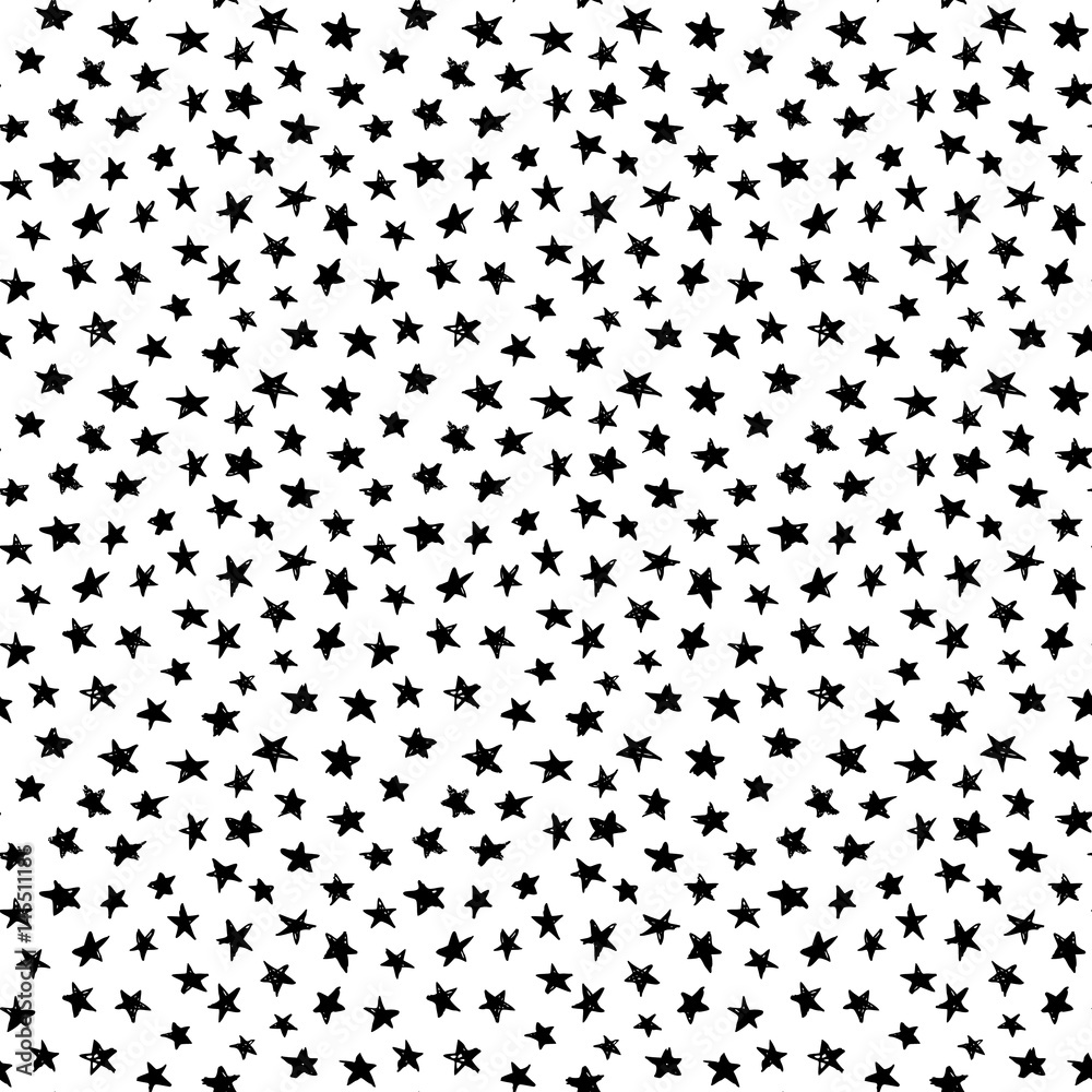 Sprinkles little stars pattern. Vector seamless wallpaper with hand ...
