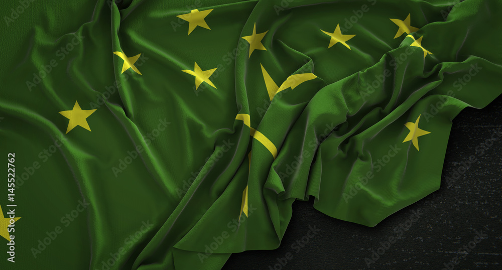 Adygea Flag Wrinkled On Dark Background 3D Render Stock Photo | Adobe Stock
