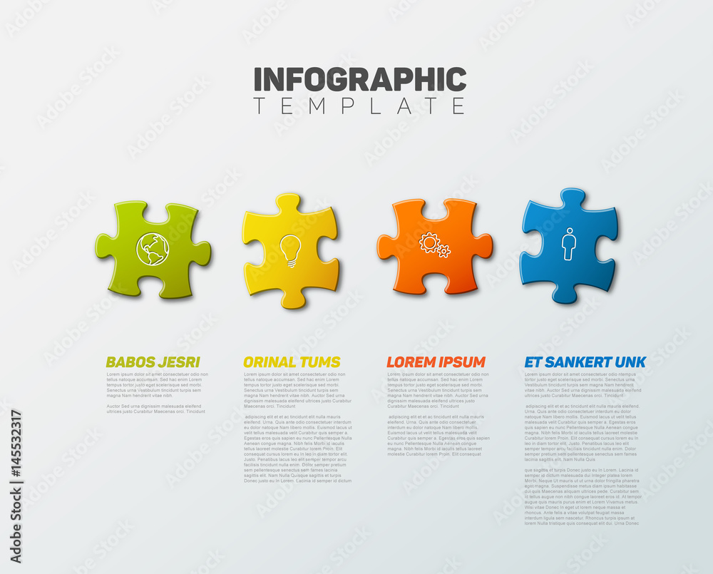 Vector Puzzle Infographic report template Stock Vector | Adobe Stock