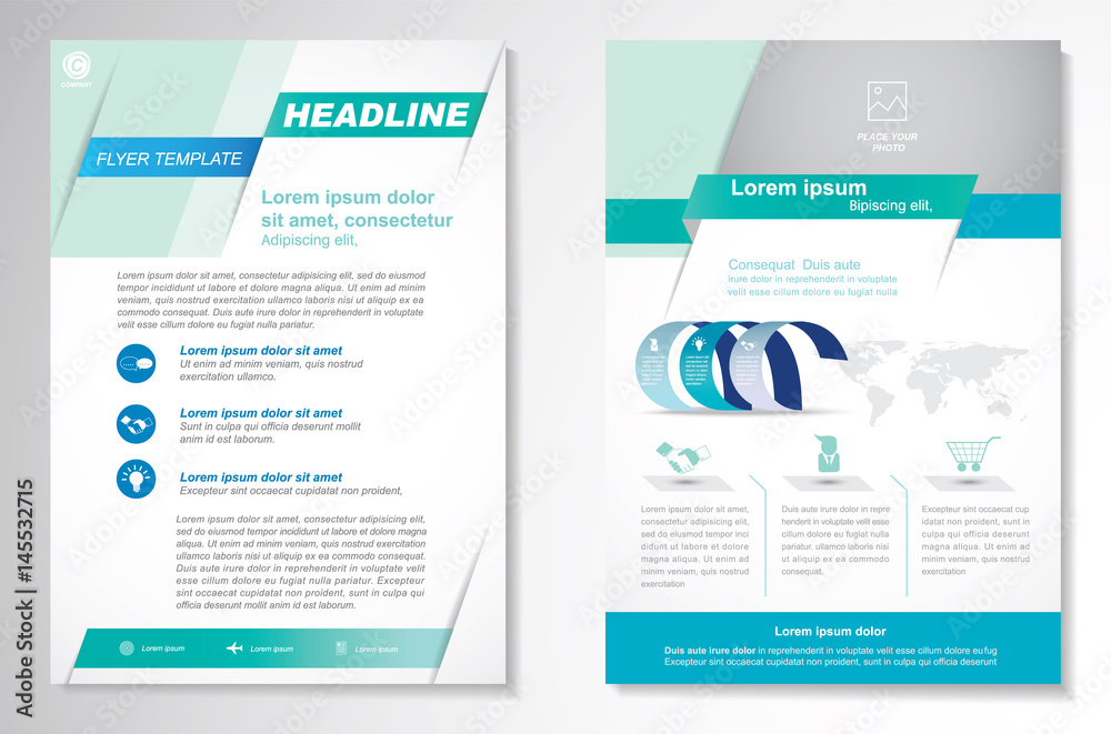 Vector Brochure Flyer design Layout template, size A4, Front page and ...