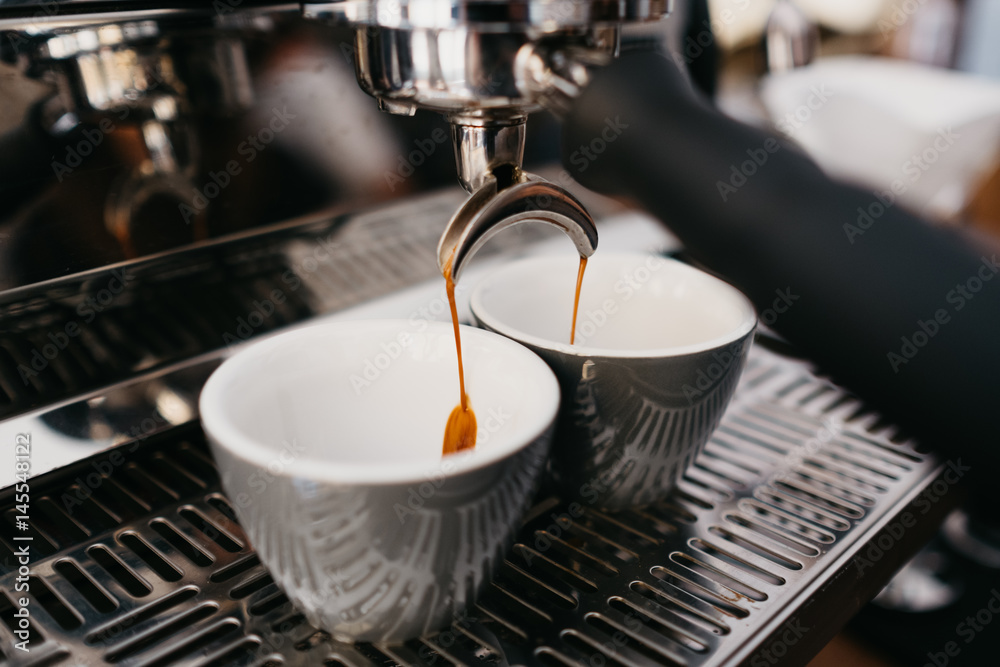 Professional coffee making process Stock Photo | Adobe Stock