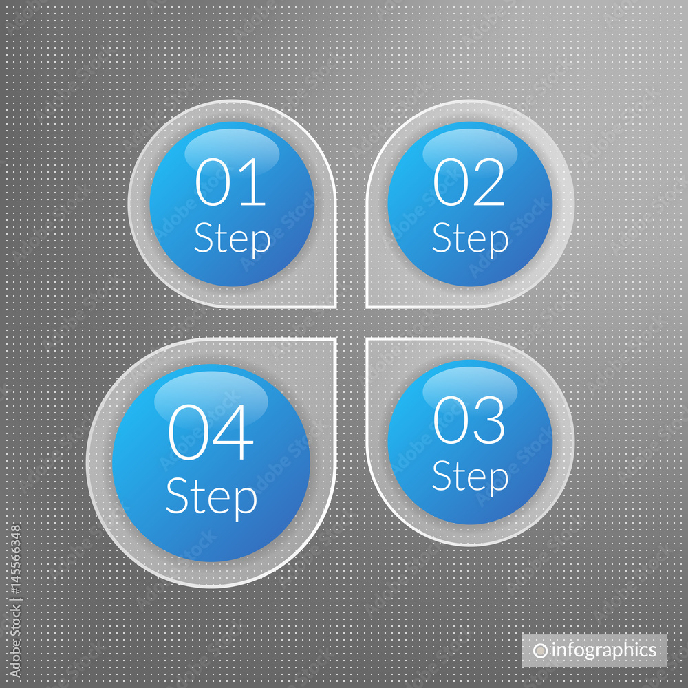 Four steps infographics. Isolated 1 2 3 4 number symbols background ...