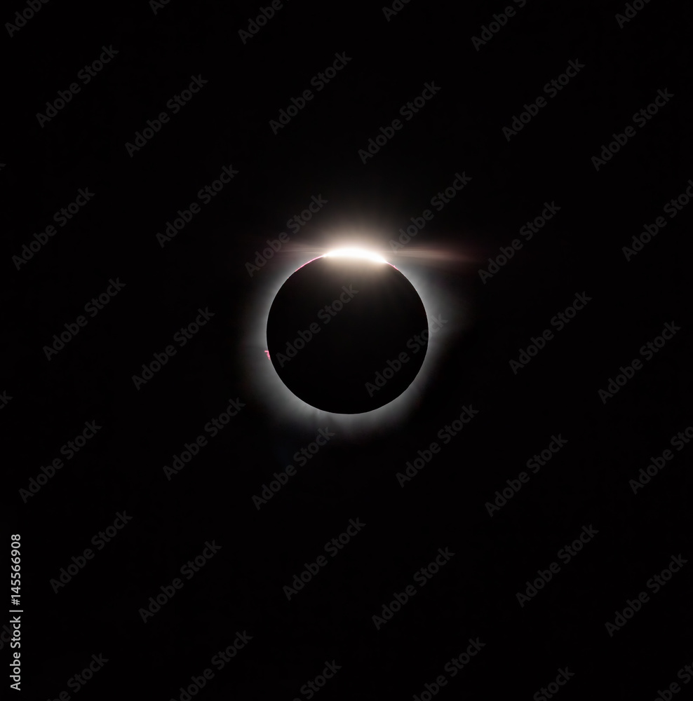 Diamond ring, protuberance and internal corona. Solar Eclipse March 9 ...