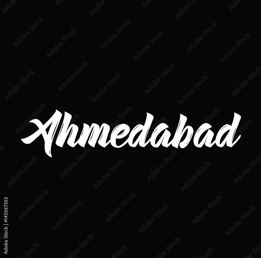 ahmedabad, text design. Vector calligraphy. Typography poster. Stock ...