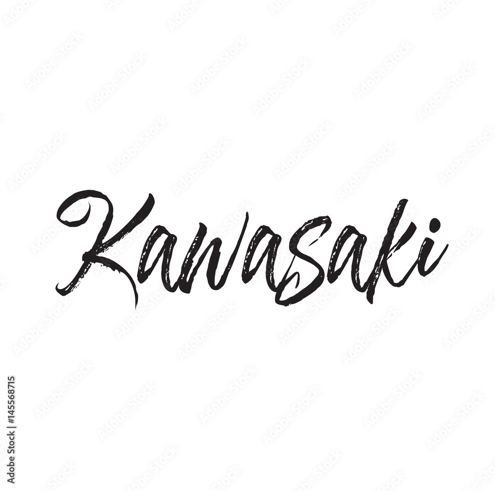 Kawasaki Text Design Vector Calligraphy Typography Poster Text