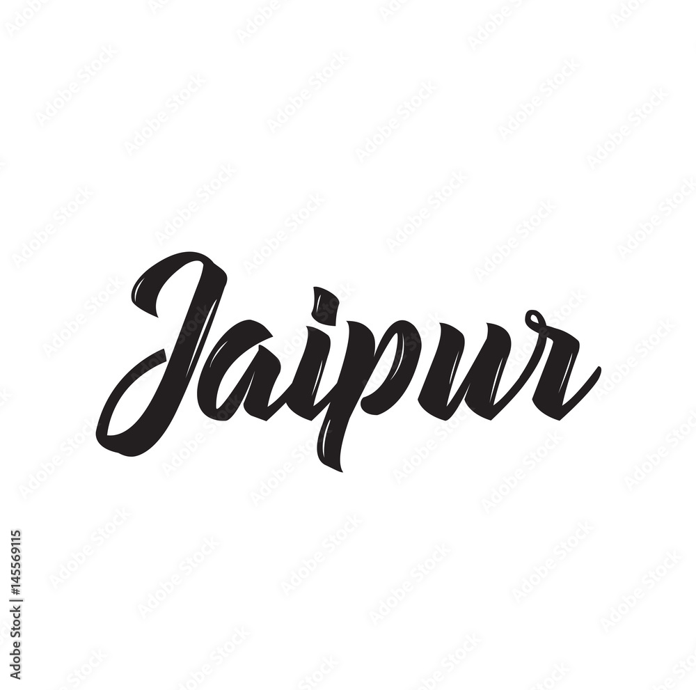 jaipur, text design. Vector calligraphy. Typography poster.text design ...