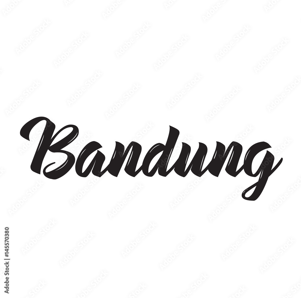 bandung, text design. Vector calligraphy. Typography poster.text design ...