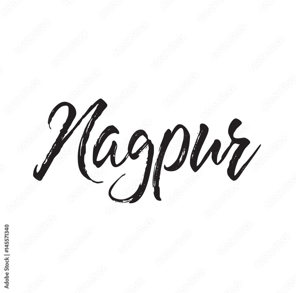 nagpur, text design. Vector calligraphy. Typography poster. Stock ...