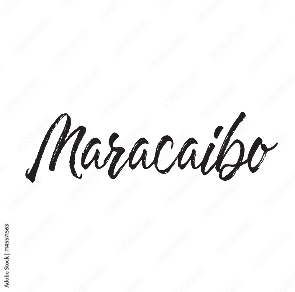 maracaibo, text design. Vector calligraphy. Typography poster. Stock ...