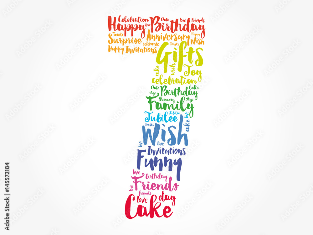 Happy 7th birthday word cloud collage concept Stock Vector | Adobe Stock