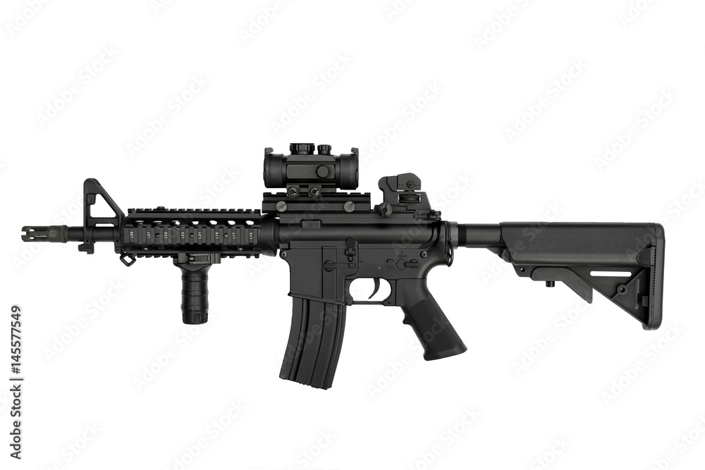 US Army weapon M4A1 carbine isolated on white background, Special ...