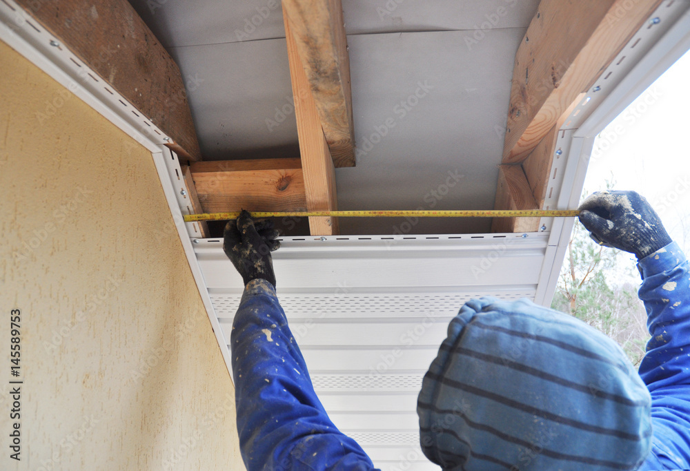 Soffits, Fascias and Eaves Installation. Contractor Install Soffits ...