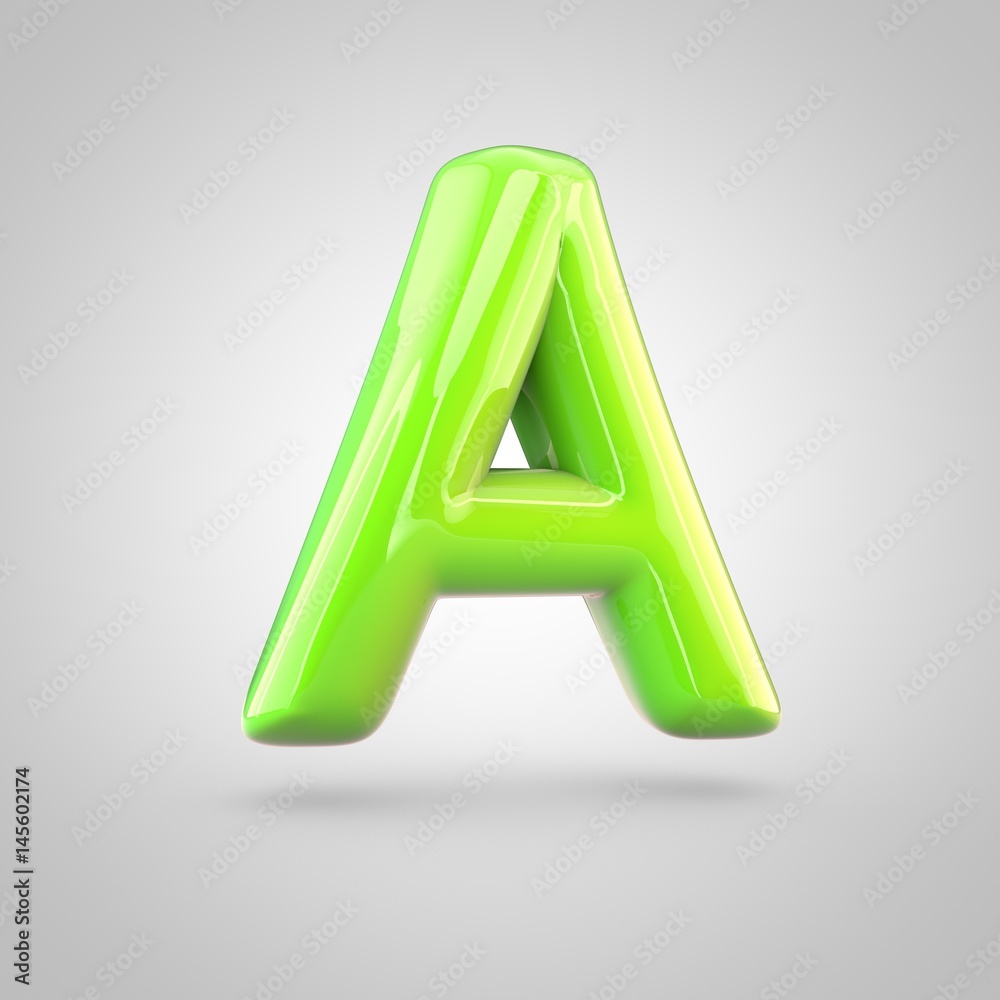 Lime Green Letter A