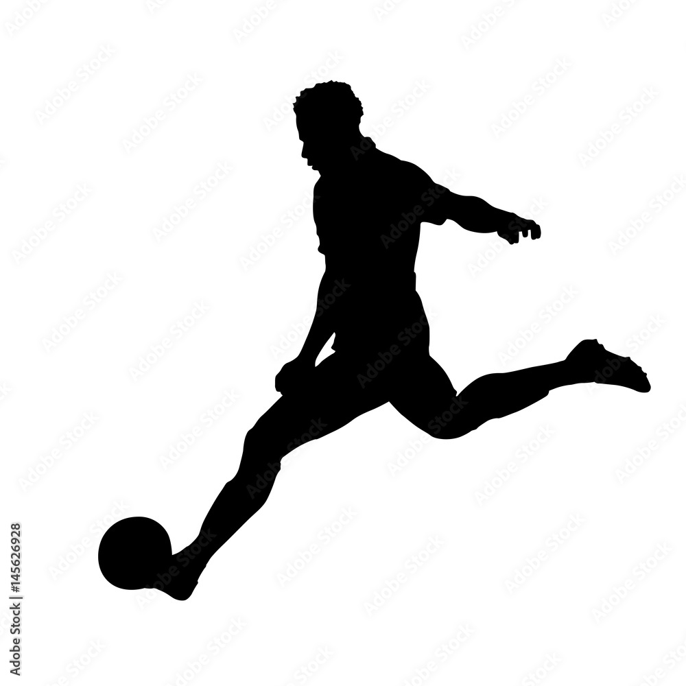 Kicking Soccer Ball Silhouette