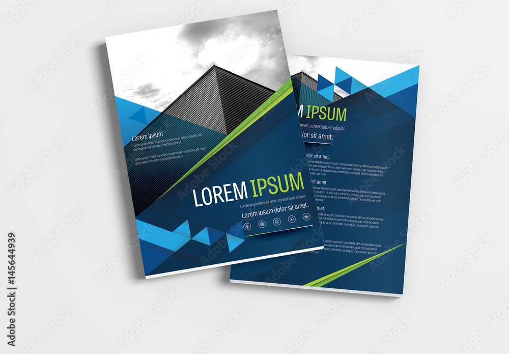 Brochure Layout with a Dark Blue Background 1 Stock Template | Adobe Stock