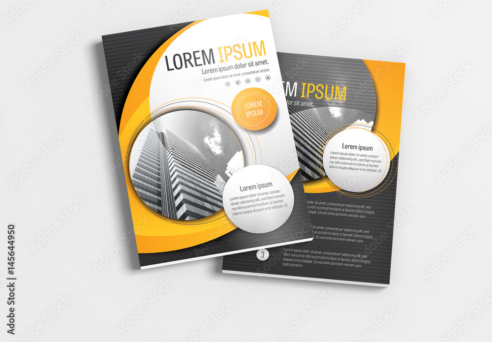 Brochure Layout with Gray and Orange Accents 1 Stock Template | Adobe Stock