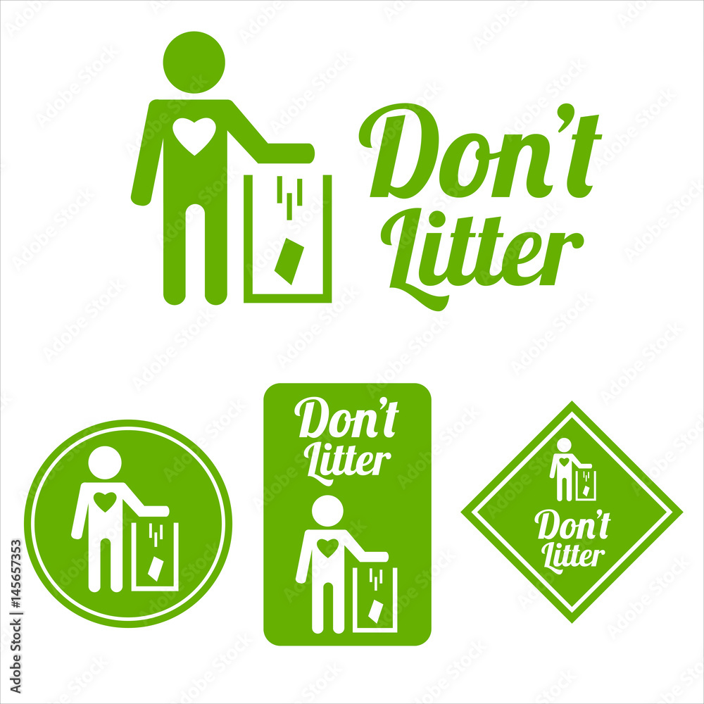dont litter sign Stock Vector | Adobe Stock