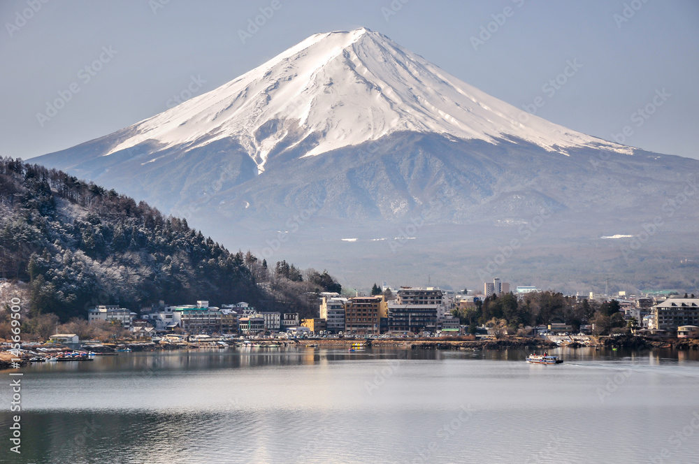 Mt. Fuji in Autumn at Kawaguchiko lake snow landscape,Mt. Fuji is ...