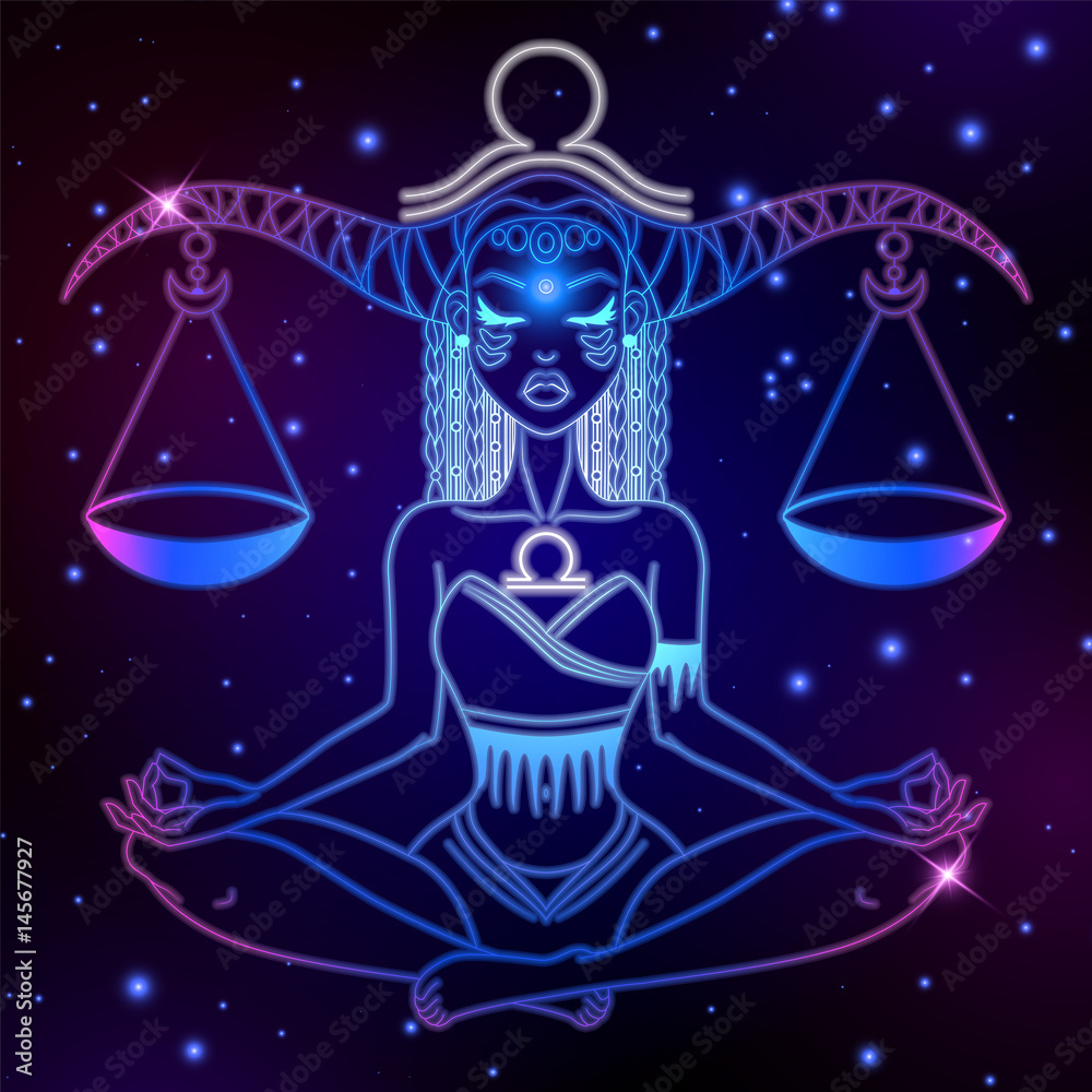 Libra zodiac sign, horoscope symbol, vector illustration Stock Vector ...