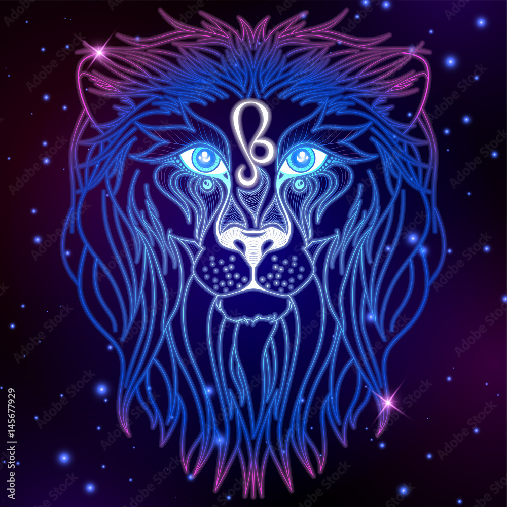 Leo zodiac sign, horoscope symbol, vector illustration Stock Vector ...