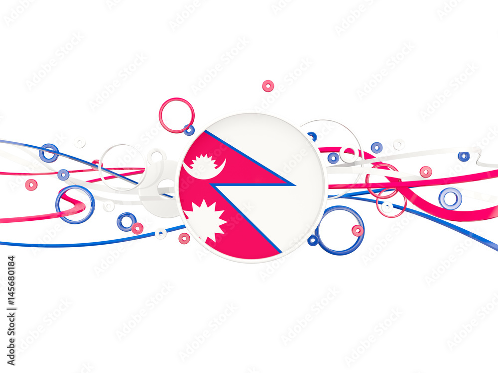 Flag of nepal, circles pattern with lines Stock Illustration | Adobe Stock