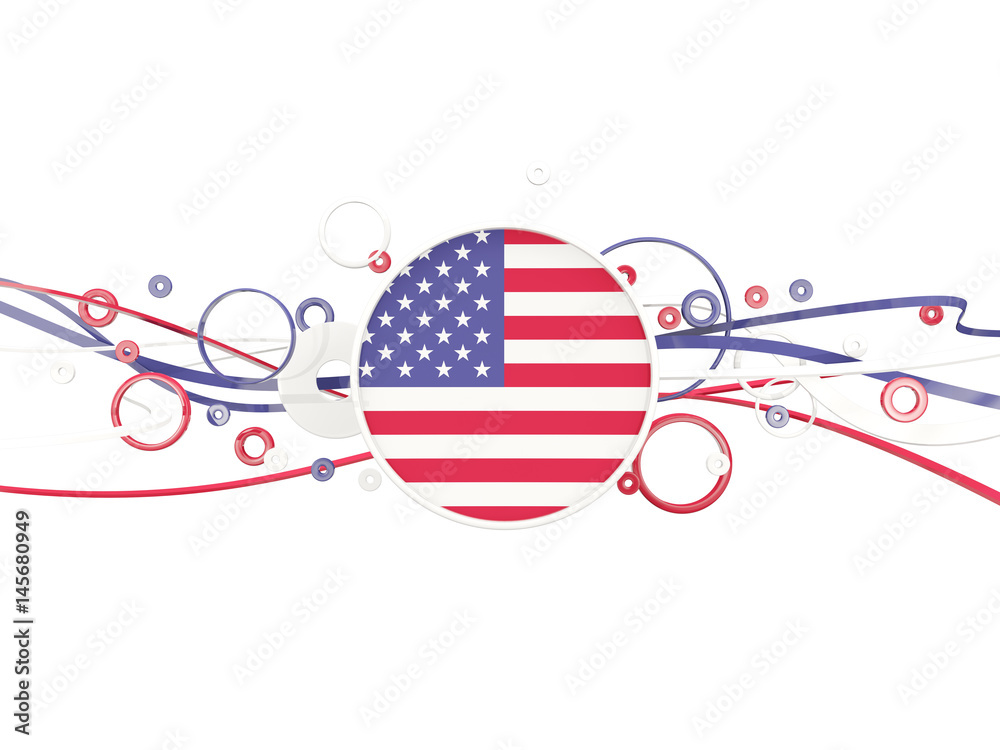 Flag of united states of america, circles pattern with lines Stock ...