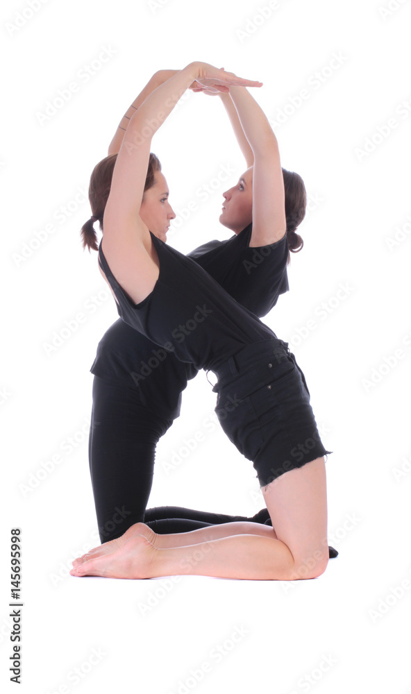 Black dressed people forming number eight on white Stock Photo | Adobe ...