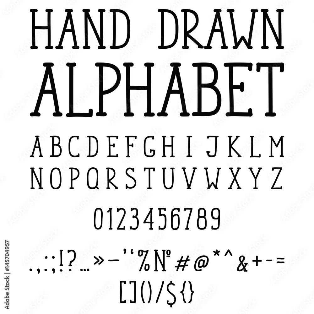 Hand drawn slab serif font for your design. Stock Vector | Adobe Stock