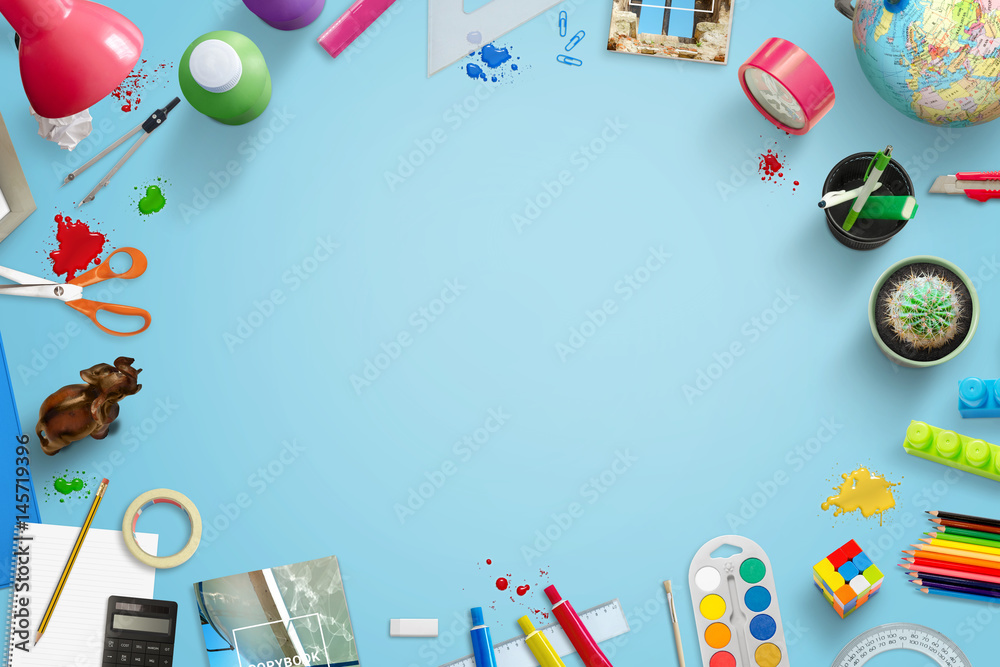 Back to school background image with free space for text ind middle ...
