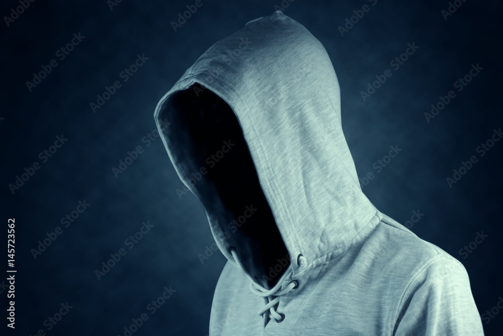 Faceless unknown and unrecognizable person without identity wearing ...