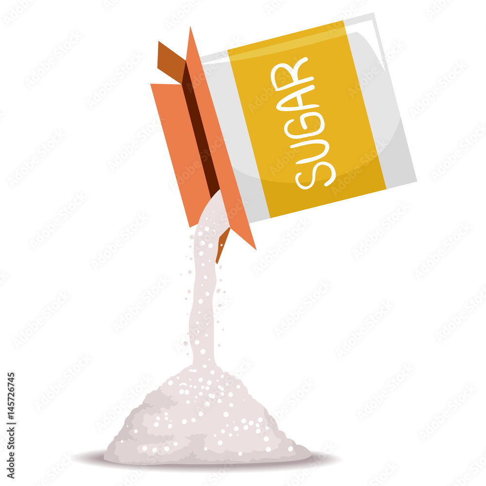 Vector Illustration of Box of Sugar Pouring Stock Vector | Adobe Stock