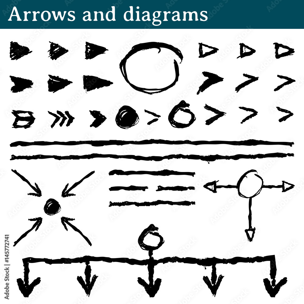 Arrows and diagrams. Set of elements to create diagrams, charts, graphs ...