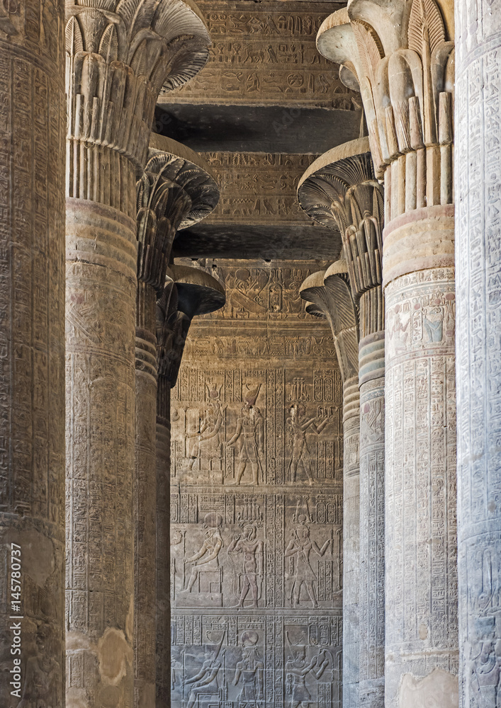 Columns in an ancient egyptian temple Stock Photo | Adobe Stock
