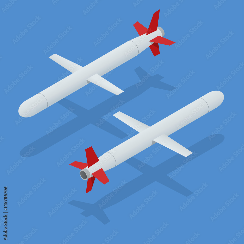 Fotografia Isometric Land Attack Missile, long-range, all-weather ...