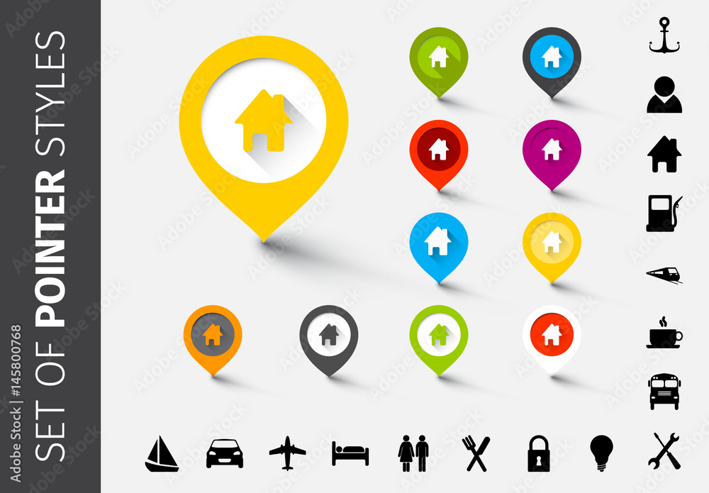 Customizable Location Marker Icons Stock Template | Adobe Stock
